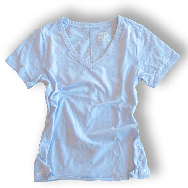 Periwinkle Pima Cotton V Neck T Shirt – Double R Brand - Dallas